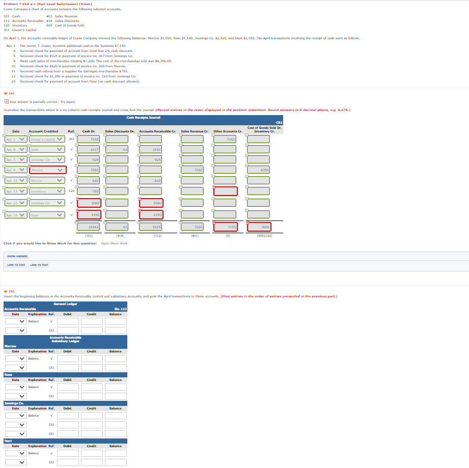 Problem 7-01A -- (Part Level Submission) (Video) | Chegg.com