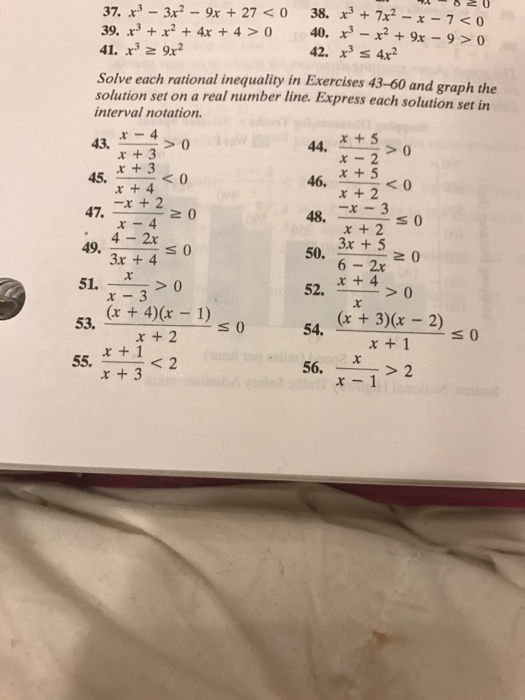 Solved Solve each rational inequality in Exercises 43-60 and | Chegg.com