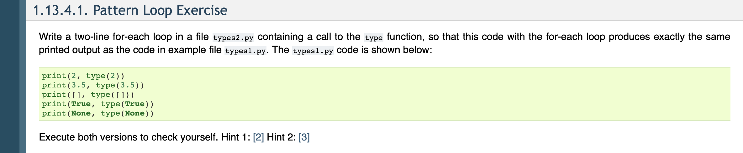Solved 1.13.4.1. Pattern Loop Exercise Write a two-line | Chegg.com