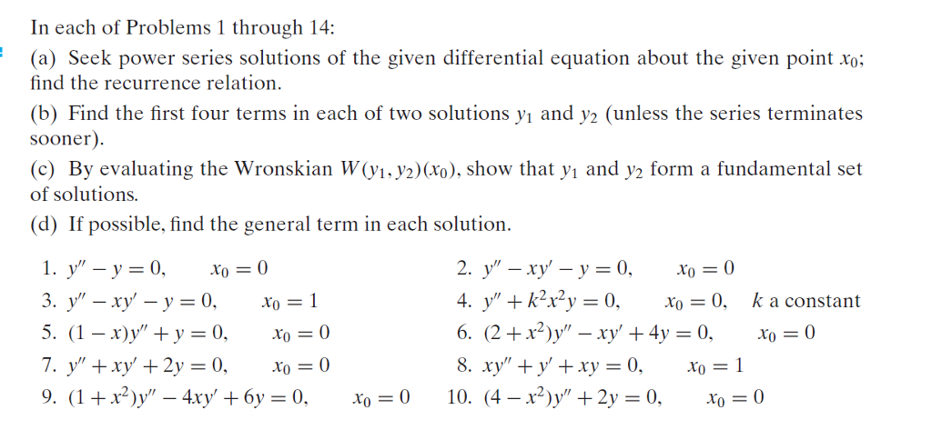 Solved In each of Problems 1 through 14: (a) Seek power | Chegg.com
