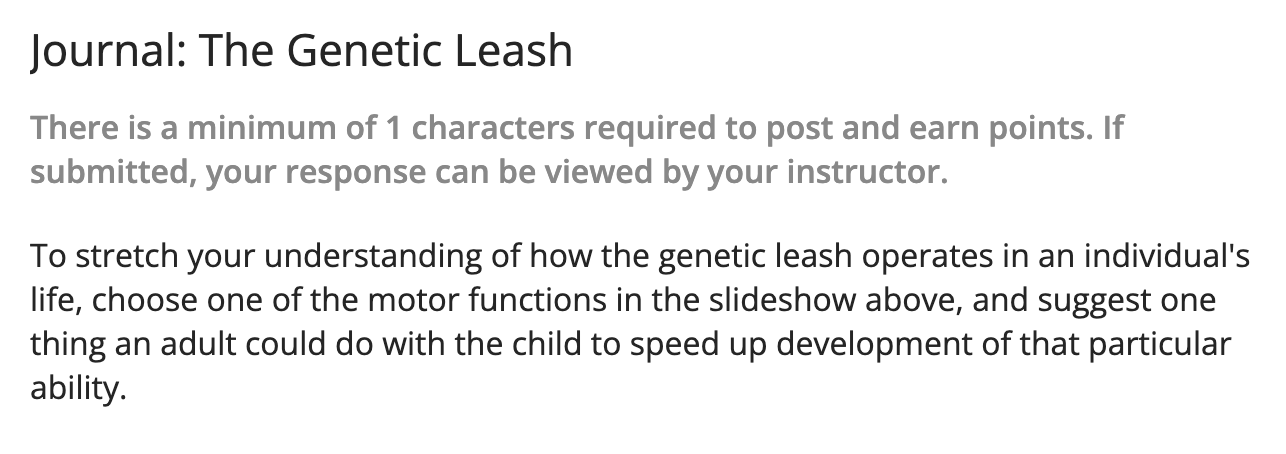 Solved Journal: The Genetic Leash There is a minimum of 1 | Chegg.com