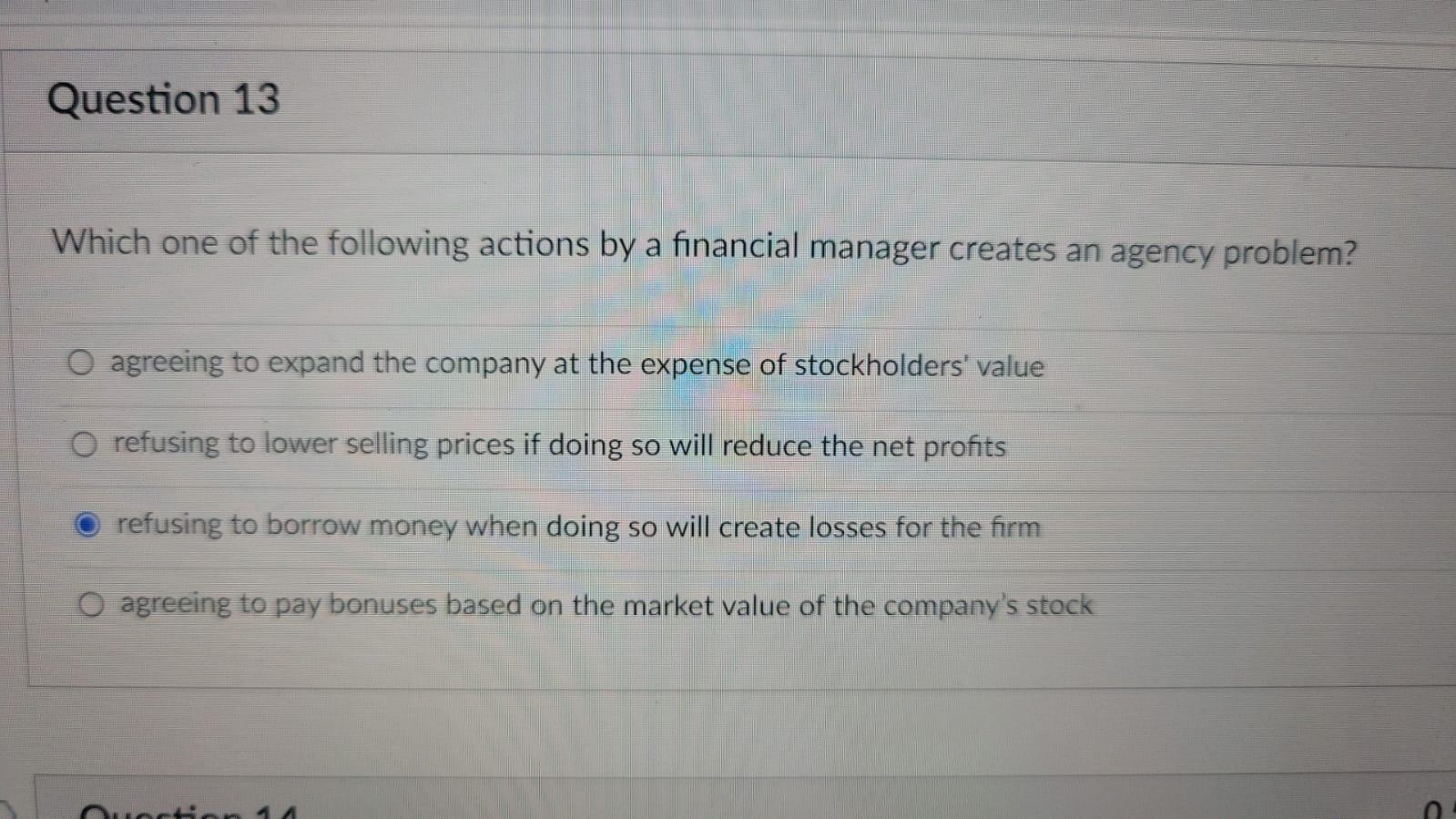 Solved Which one of the following actions by a financial | Chegg.com