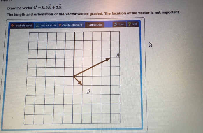 Solved Draw the vector C vector = 0.5A vector + 2B vector. | Chegg.com Solved Draw the vector C vector = 0.5A vector + 2B vector. | Chegg.com