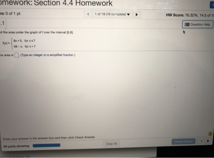 Solved mework: Section 4.4 Homework re: 0 of 1 pt 1 of 19 | Chegg.com