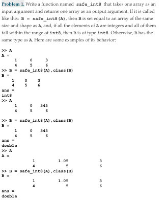 Solved Problem 1. Write a function named safe_ints that | Chegg.com