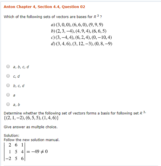 Solved Anton Chapter 4, Section 4.4, Question 01 Which of | Chegg.com