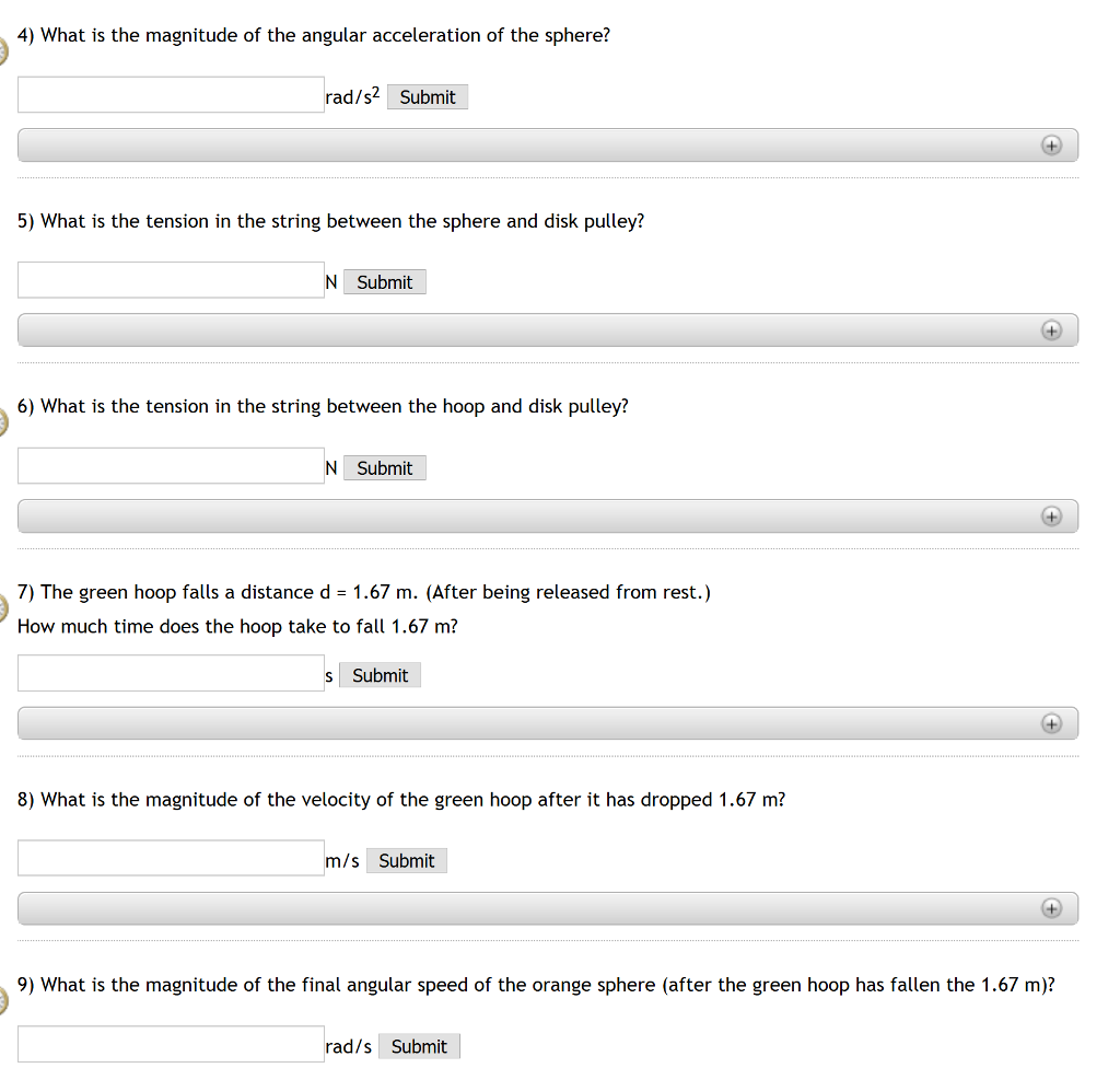 Solved An green hoop with mass mh -2.4 kg and radius Rh-0.15 | Chegg.com