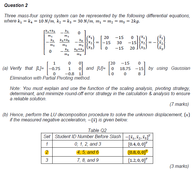 Please help me with step-by-step calculation with | Chegg.com