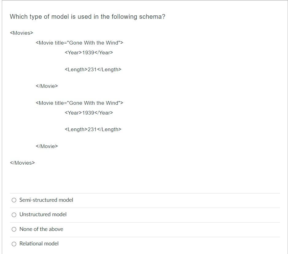 Solved Which type of model is used in the following schema? | Chegg.com