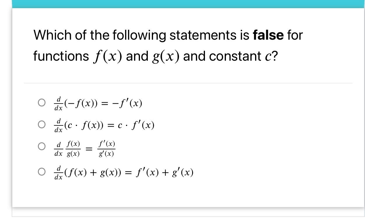 Solved Which of the following statements is false for | Chegg.com