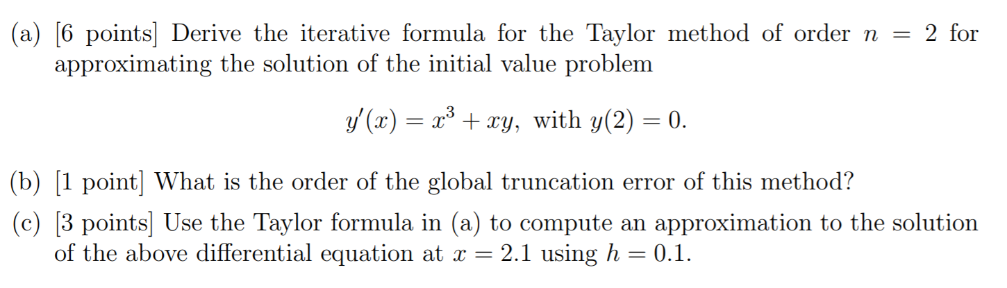 Solved (a) [6 points) Derive the iterative formula for the | Chegg.com