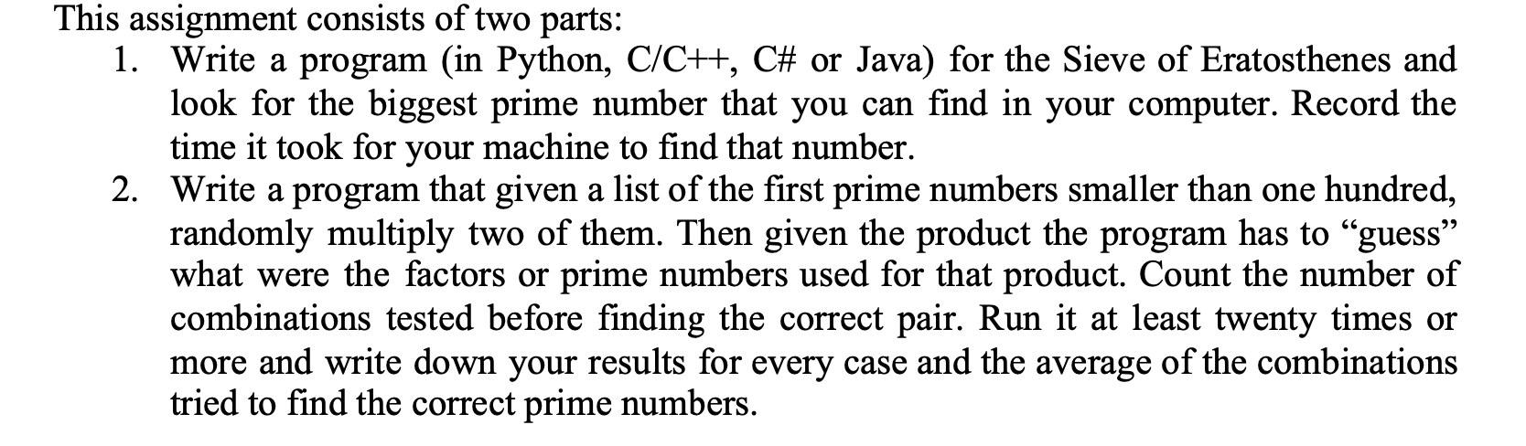 Solved This assignment consists of two parts: 1. Write a | Chegg.com