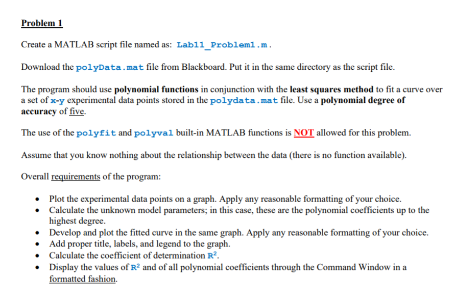 Solved Problem 1 Create A Matlab Script File Named As 2143