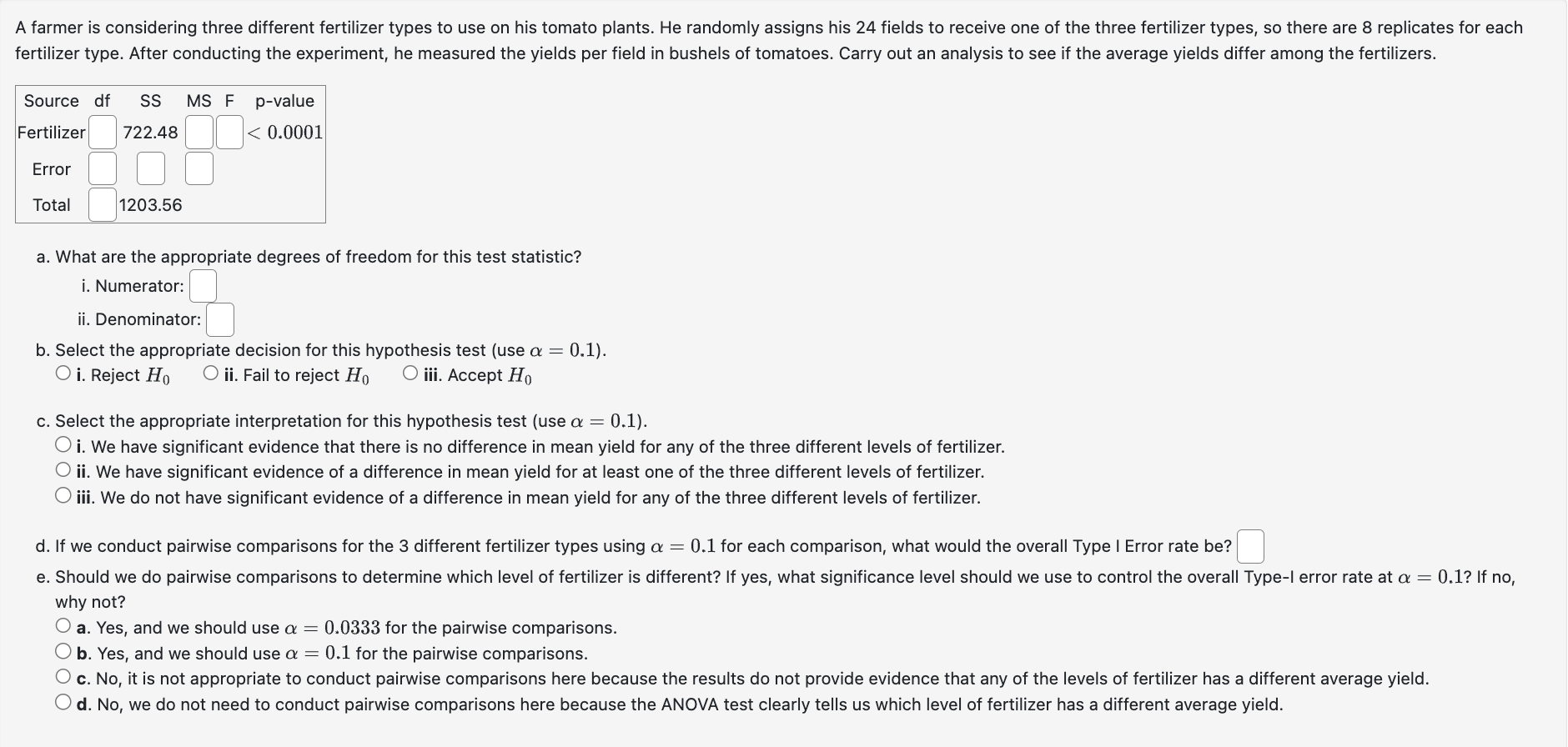 Solved a. What are the appropriate degrees of freedom for | Chegg.com