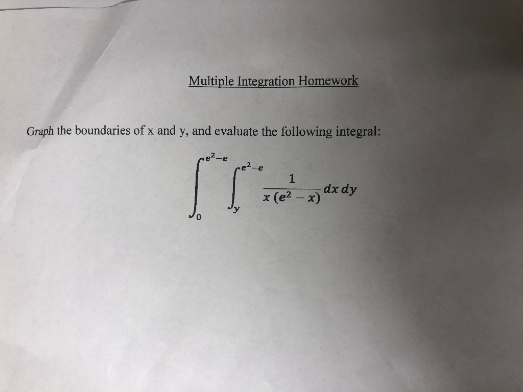 Solved Multiple Integration Homework Graph the boundaries of | Chegg.com