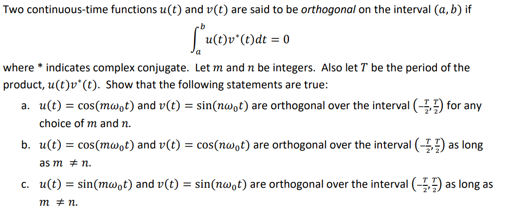 Solved Two continuous-time functions u(t) ﻿and v(t) ﻿are | Chegg.com