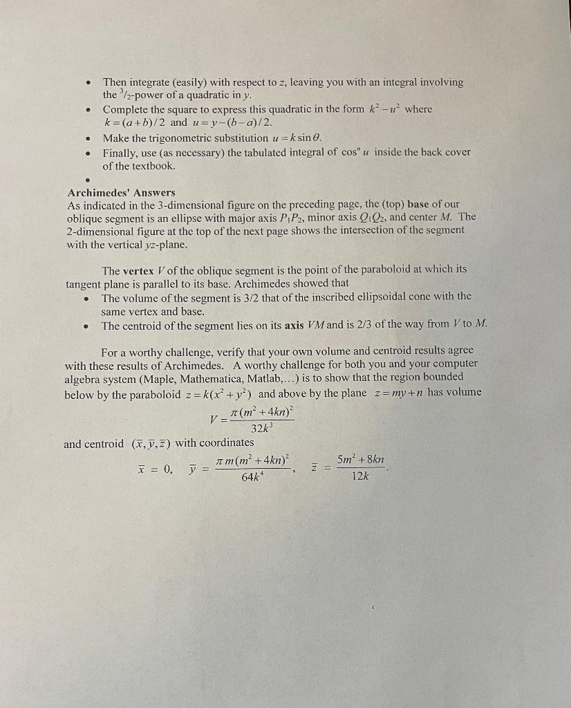 Solved Part A: Archimedes' Floating Paraboloid The greatest | Chegg.com