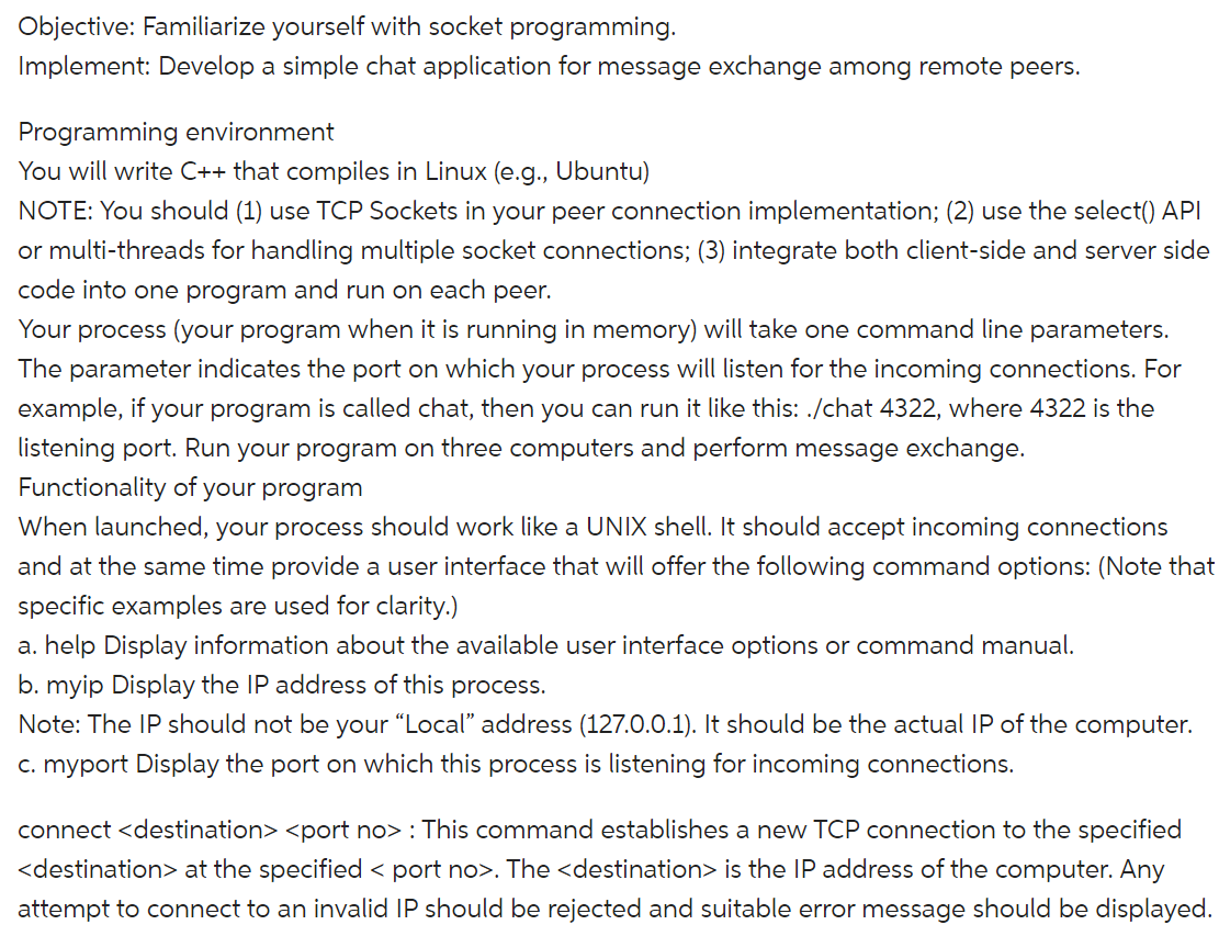Solved Objective: Familiarize yourselt with socket | Chegg.com