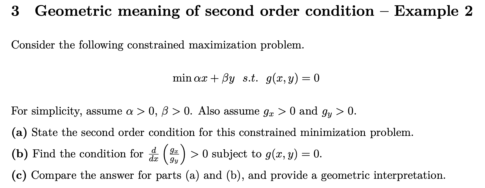 Solved 3 ﻿Geometric meaning of second order condition - | Chegg.com