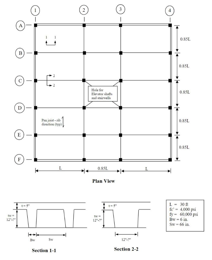 Solved The structural floor plan of a three-story (ground | Chegg.com