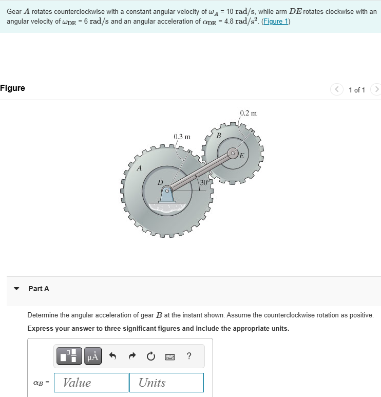 Solved by an EXPERT Gear A rotates counterclockwise with a constant ...