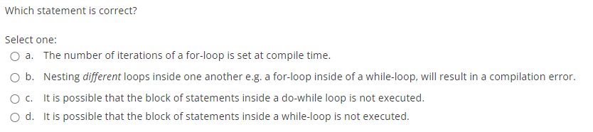 Solved Which statement is correct? Select one: a. The number | Chegg.com