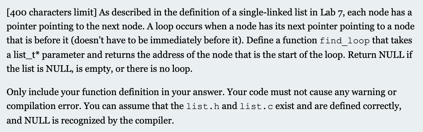 Solved [400 characters limit] As described in the definition | Chegg.com