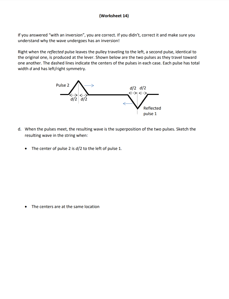 Solved (Worksheet 14) 2. Triangular pulse At t = 0, the | Chegg.com
