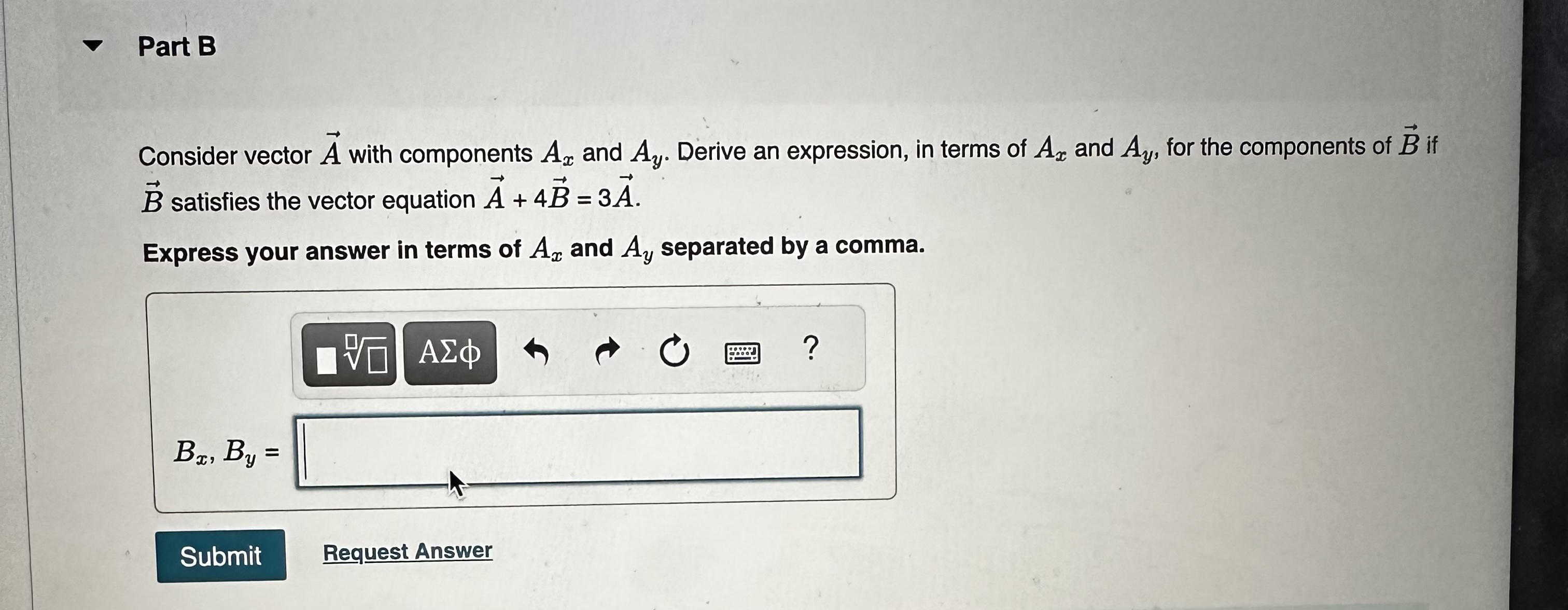 Solved Consider vector A with components Ax and Ay. Derive | Chegg.com