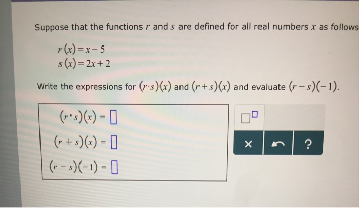 Solved Suppose that the functions r and s are defined for | Chegg.com