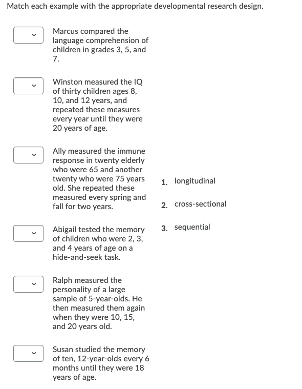 Solved Match each example with the appropriate developmental | Chegg.com