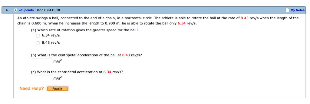 Solved 4. -13 points SerPSE9 4.P.038. My Notes An athlete | Chegg.com Solved 4. -13 points SerPSE9 4.P.038. My Notes An athlete | Chegg.com