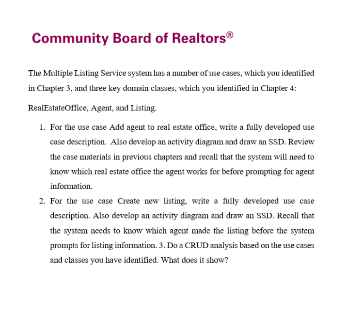 Solved Community Board of Realtors ® The Multiple Listing | Chegg.com