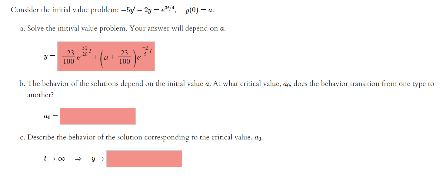 Solved Consider the initial value problem: | Chegg.com