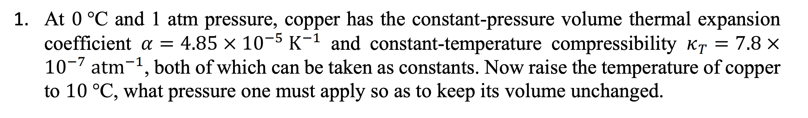 Solved At 0∘C and 1 atm pressure, copper has the | Chegg.com