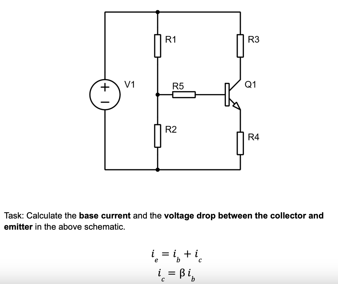 Solved U = 20V Rb1 = 33k Rb2 = 5k Rc = 1k Re = 200 | Chegg.com