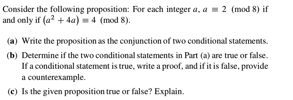 Solved Consider the following proposition: For each integer | Chegg.com