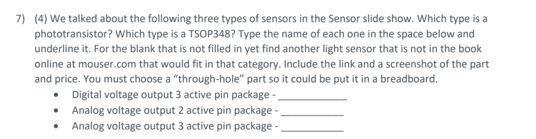 7) (4) We talked about the following three types of | Chegg.com