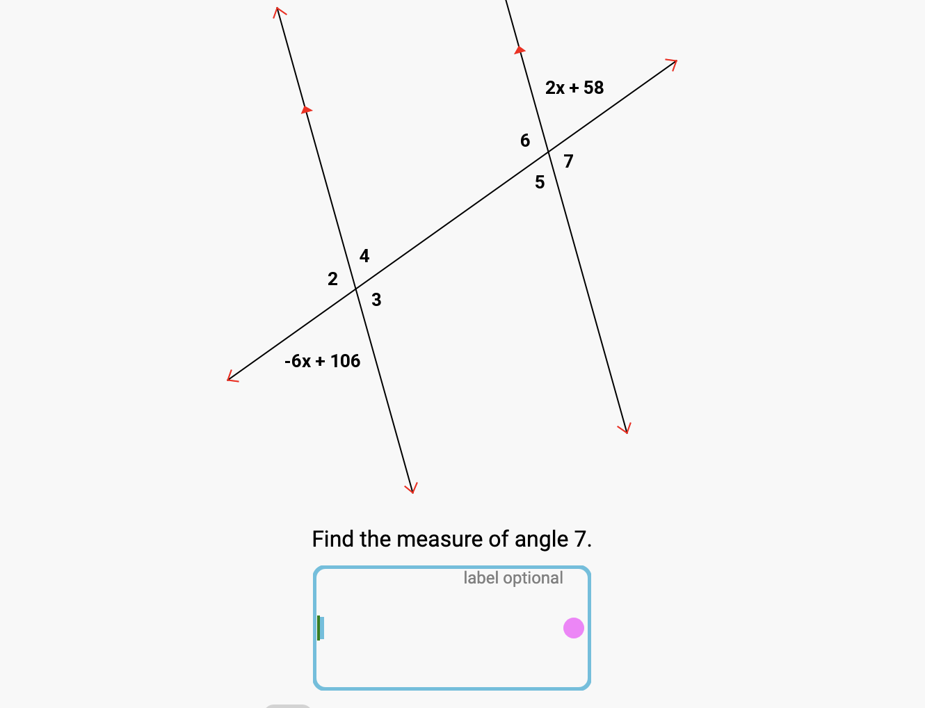 Solved Find the measure of angle 7. | Chegg.com
