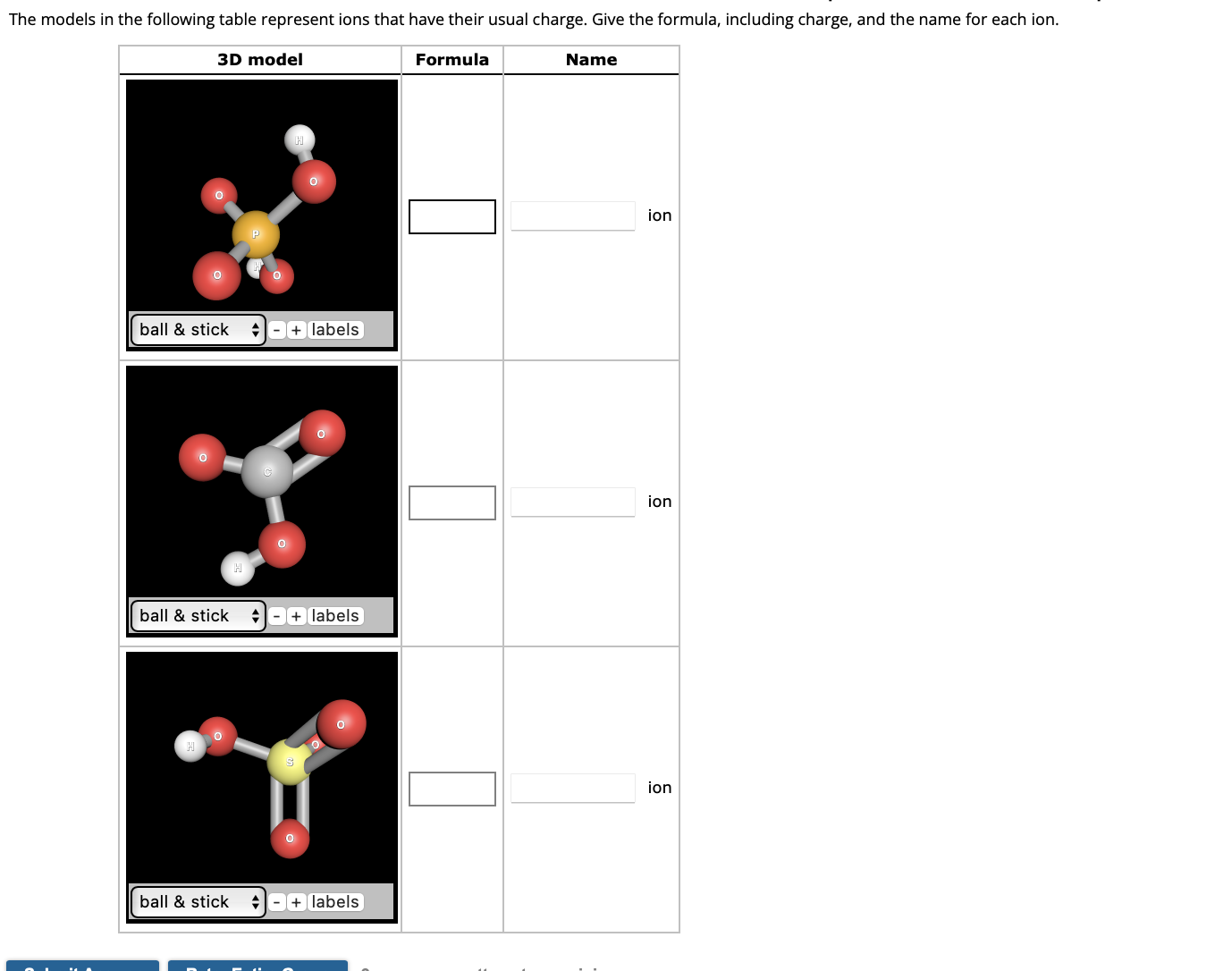 Solved The models in the following table represent ions that | Chegg.com