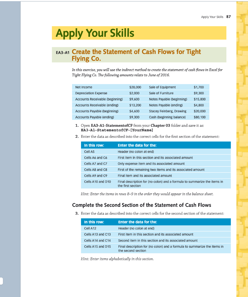 Solved Apply Your Skills 87 Apply Your Skills EA3-A1 Create | Chegg.com Solved Apply Your Skills 87 Apply Your Skills EA3-A1 Create | Chegg.com