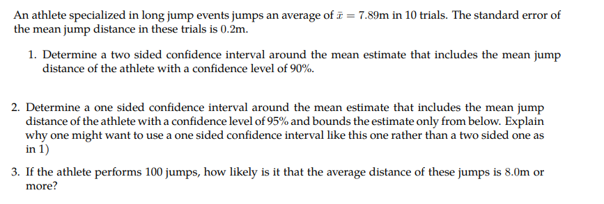 Solved An athlete specialized in long jump events jumps an | Chegg.com