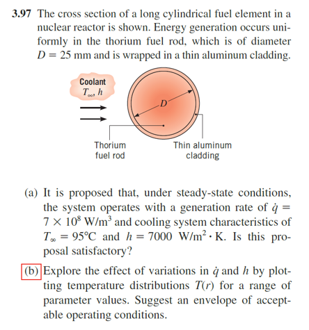 3.97 The cross section of a long cylindrical fuel | Chegg.com