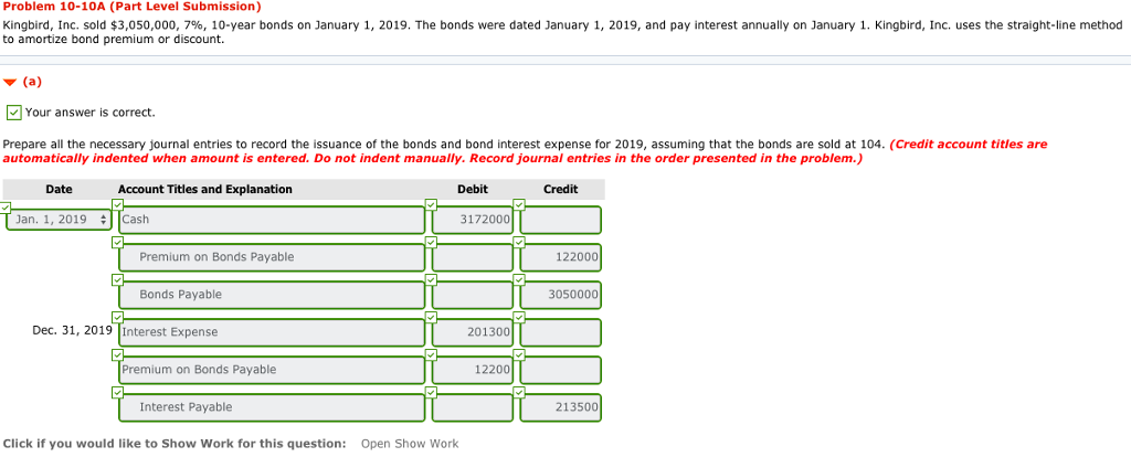 Solved Problem 10-10A (Part Level Submission) Kingbird, Inc. | Chegg.com