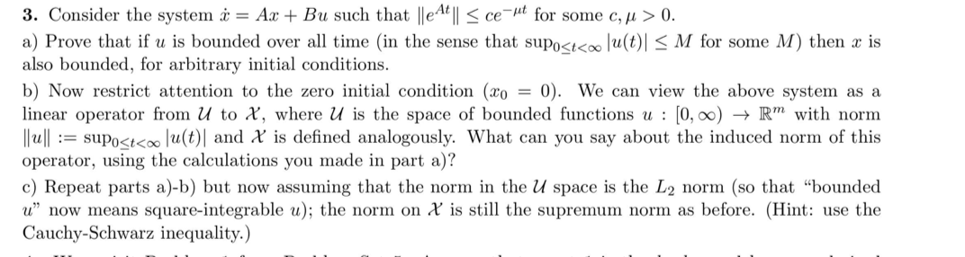 3. Consider the system x˙=Ax+Bu such that | Chegg.com