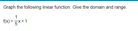 Solved Graph the following linear function. Give the domain | Chegg.com