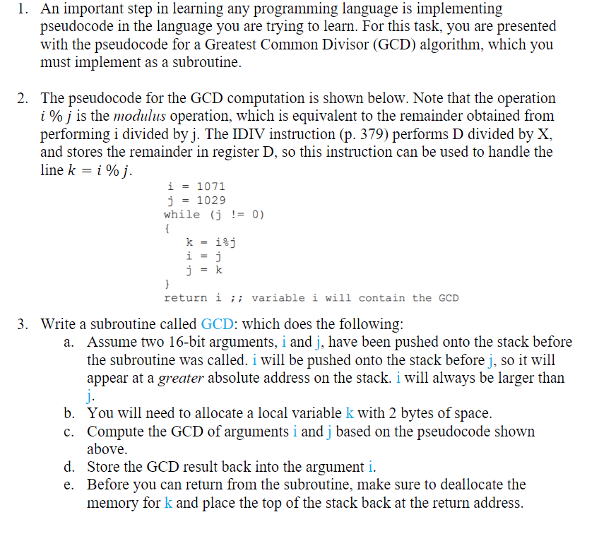1. An important step in learning any programming | Chegg.com