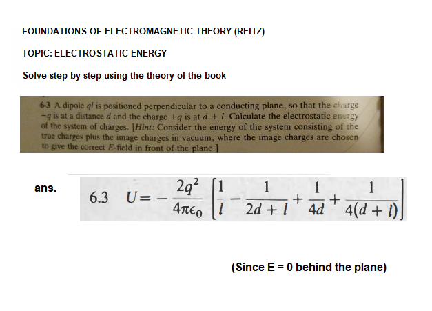 Solved FOUNDATIONS OF ELECTROMAGNETIC THEORY (REITZ) TOPIC: | Chegg.com