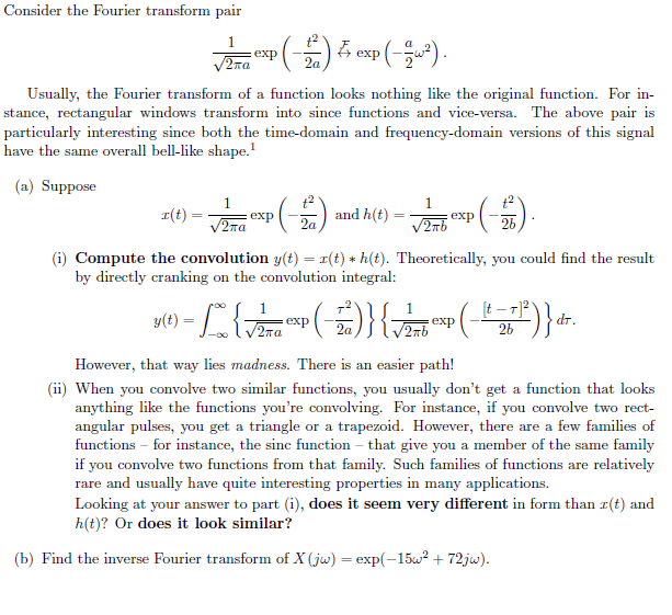 Solved Consider the Fourier transform pair Usually, the | Chegg.com