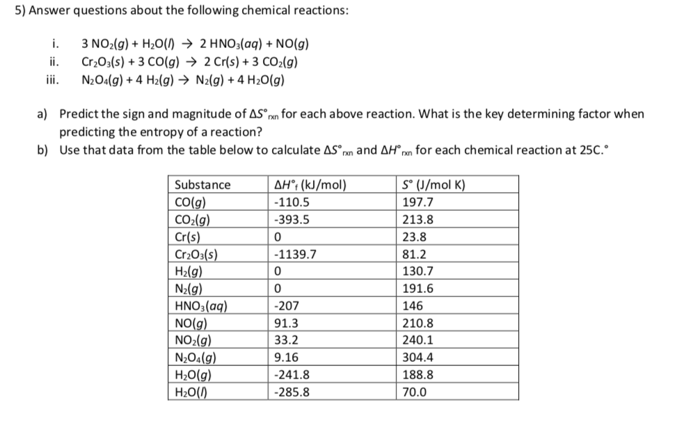 Solved I can't solve 5b (need to calculate change in entropy | Chegg.com